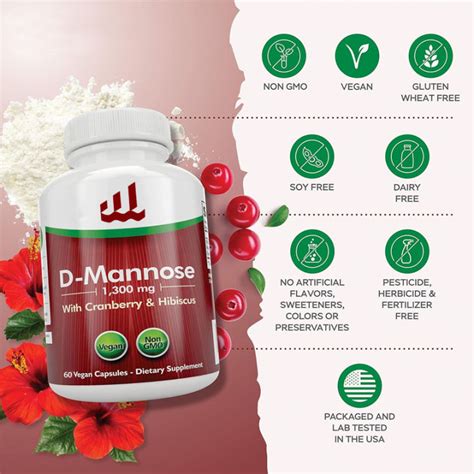 D Mannose 3 In 1 Formula D Mannose Capsules Containing Cranberries And