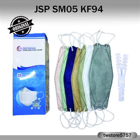 Jual Masker Jsp Sm05 Kf94 Hitam Putih Abu Abu Original Emboss Kemenkes