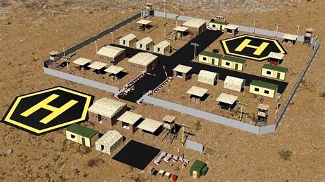 Modular Military Base 3d Model