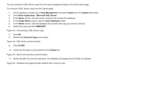 Unmount A Sql Server Copy Integrated Copy Data Management Icdm With Dell Powerflex And Apex