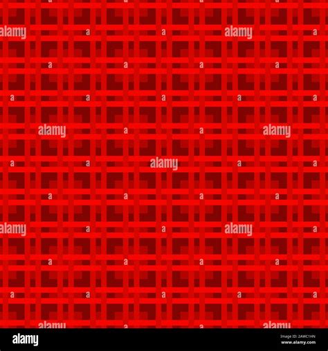 Red Red Checkered Fabric Seamless Pattern A Cell Of Thin Intersecting Lines Vector Stock