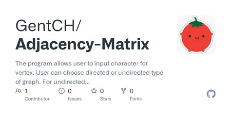 GitHub GentCH Adjacency Matrix The Program Allows User To Input Character For Vertex User