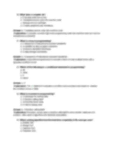 Comprehensive Computer Science Mock Test 100 Detailed Questions And Answers For 2024 2025