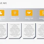SmartArt List Horizontal Bullet List 5 Steps PowerPoint Template