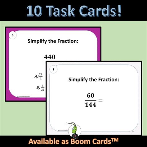 Simplifying Fractions Set Task Cards And Google Slides And Forms Made By Teachers
