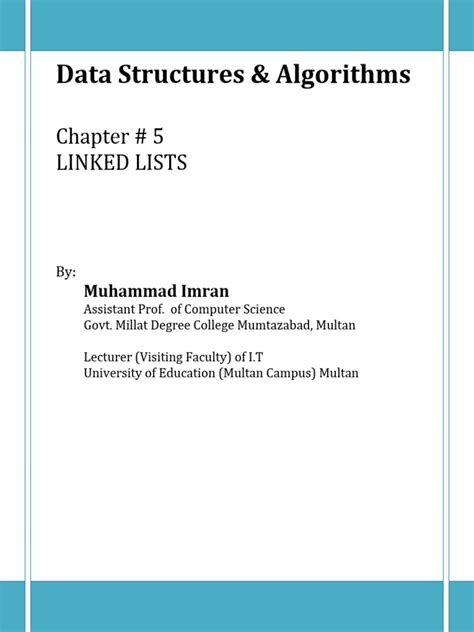 ch 5 linked lists pdf computer programming data management