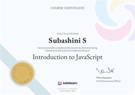 Im Pleased To Share That Ive Recently Completed Sololearns