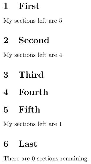 Sectioning Count Number Of Succeeding Sections Within The Text Tex