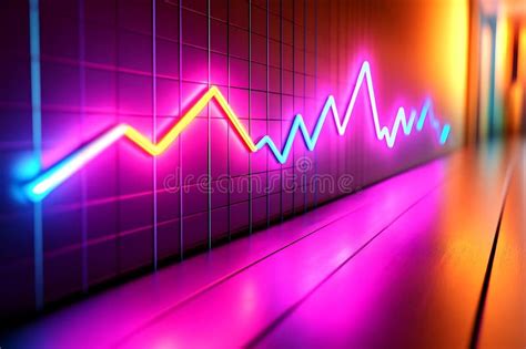 Market Breakout Signals Glowing Line Graph With Vibrant Colors Shows