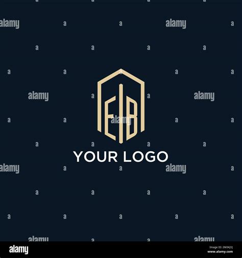 Eb Initial Monogram Logo With Hexagonal Shape Style Real Estate Logo Design Ideas Inspiration