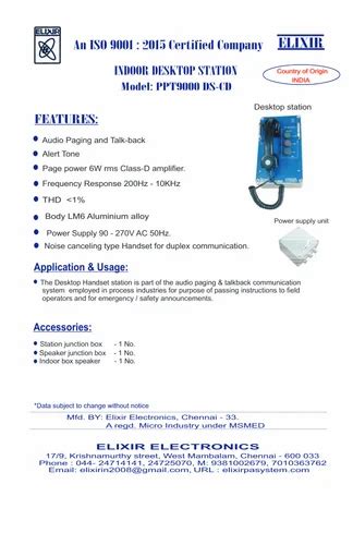 Alluminium Analog Based Intra Site Desktop Communication System For Industrial Model Name