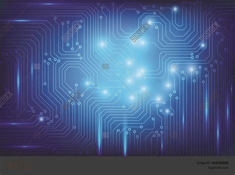 Abstract Blue Circuit Vector And Photo Free Trial Bigstock