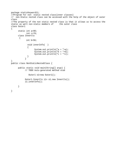 Non Static Nested Class Pdf