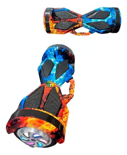 Hoverboard Overboard Skate Elétrico 8 Bluetooth Com Led Cor Gelo E Fogo