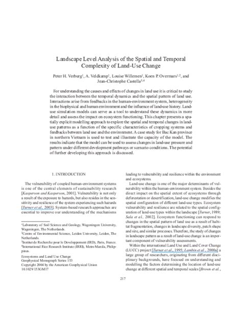 pdf landscape level analysis of the spatial and temporal complexity