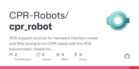 Github Cpr Robots Cpr Robot Ros Support Sources For Hardware Interface Nodes And Rviz Pluing