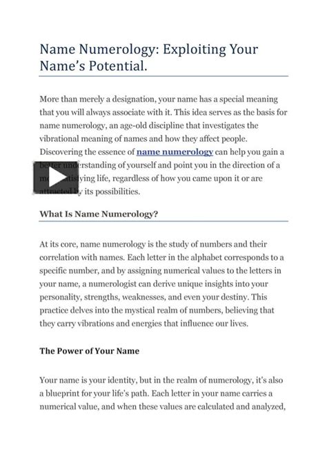 Ppt Name Numerology Exploiting Your Names Potential Powerpoint