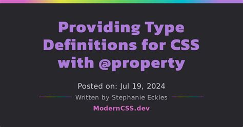 Michael Hoffmann On Linkedin Providing Type Definitions For Css With