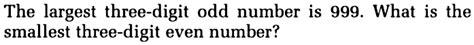 solved the largest three digit odd number is 999 what is the smallest