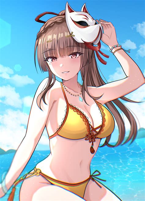 Rrtp Kiryuu Miya Heaven Burns Red Highres 1girl Blue Sky Bracelet Brown Hair Cloud