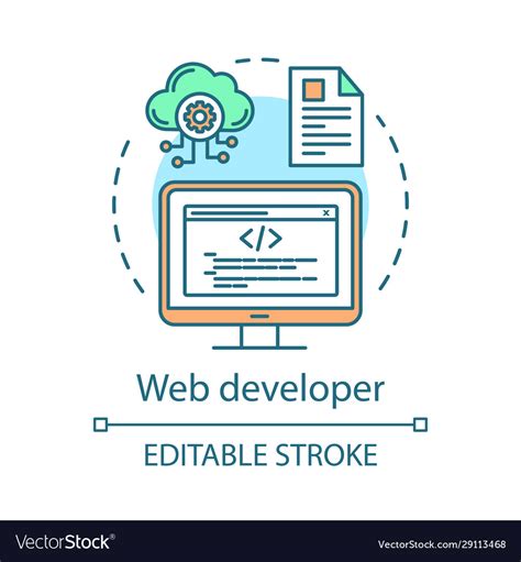 Web Developer Concept Icon Royalty Free Vector Image