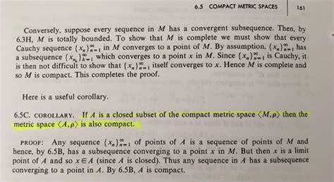 solved 6 5 compact metric spaces it is because the closed