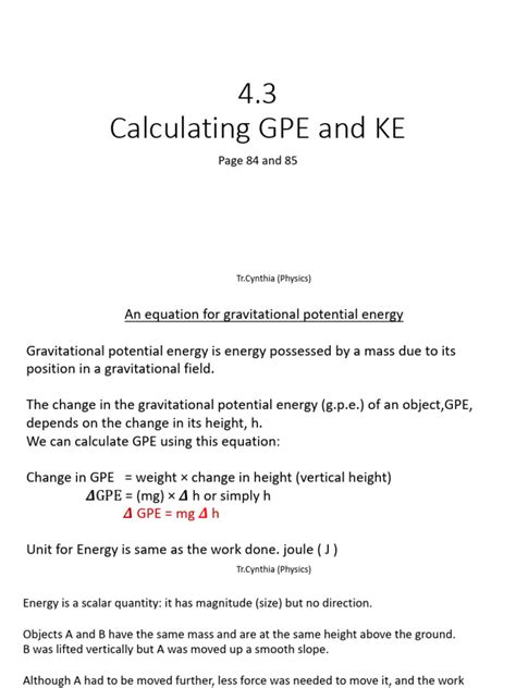 43 Calculating Ke And Gpe Pdf