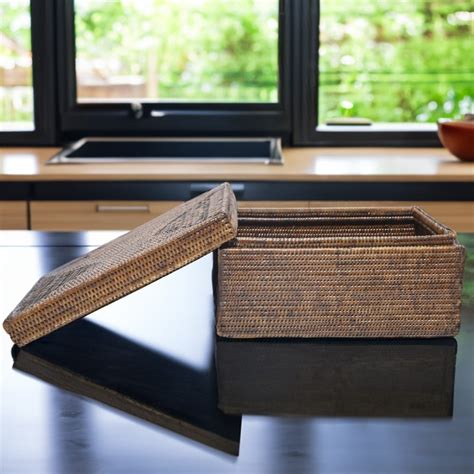 RATTAN ISLAND RATTAN RECTANGULAR STORAGE BOX WITH LID DIRECT FROM ASIA MANUFACTURER