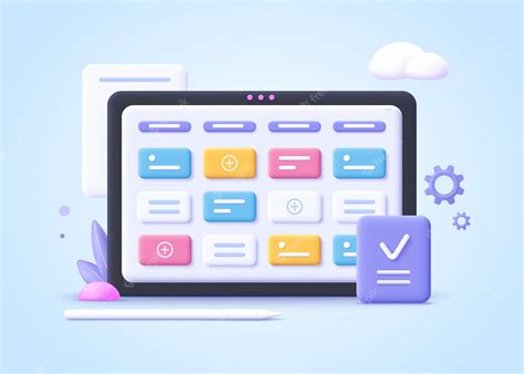 Premium Vector Concept Of Kanban Board Agile Project Management Concept Work Schedule