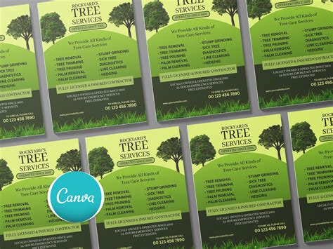 Tree Services Flyer Printable Tree Trimming Service Flyer Design DIY Canva Tree Cutting