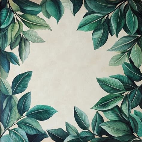 Elegant Plant Leaf Frame Premium Ai Generated Image