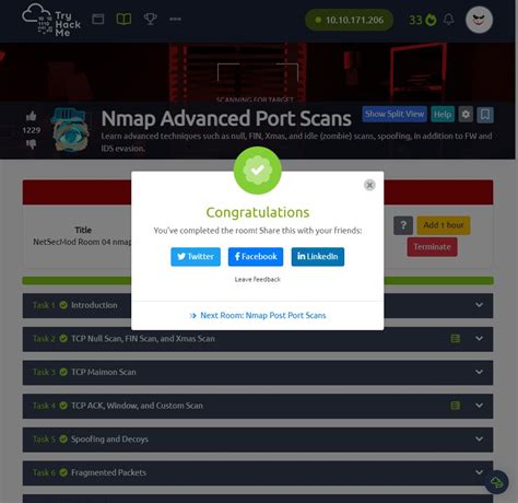 Tryhackme Nmap Advanced Port Scans Room Completed Babatomiwa Odubiyi
