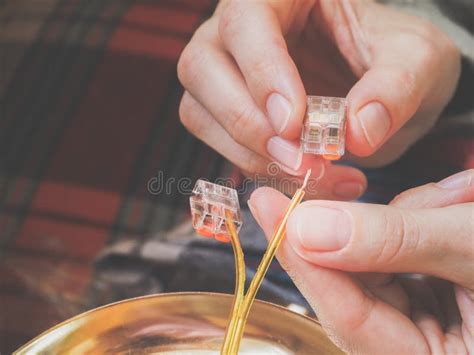 Terminals For Connecting Wires Electrical Connector Stock Image Image Of Energy Cabinet