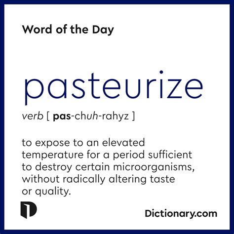 Word Of The Day Pasteurize