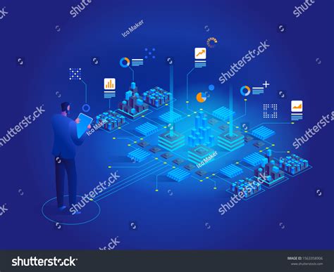 Vector Isometric Concept Data Analysis Network Stock Vector Royalty Free 1563358906 Shutterstock