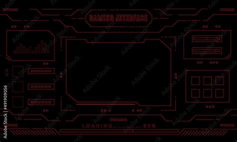 Стоковое векторное изображение Gaming Interface Futuristic Interface Ui Elements Futuristic
