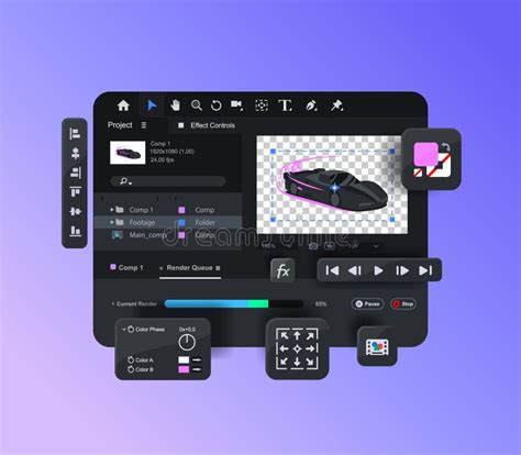 Motion Designer Software Creating Video Effects And Animations Stock