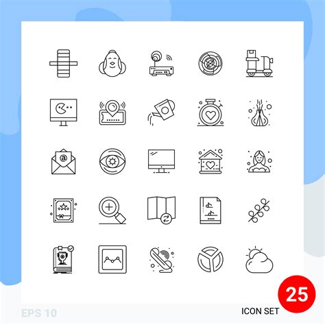 Mobile Interface Line Set Of 25 Pictograms Of Logic Concept Device Challenge Complexity Editable