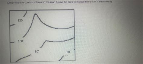 Solved Determine The Contour Interval In The Map Below Be Chegg