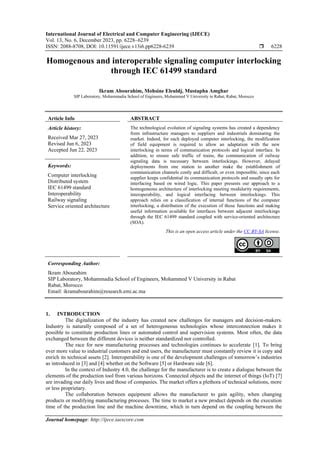 Homogenous And Interoperable Signaling Computer Interlocking Through IEC Standard PDF