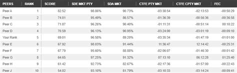 Data Grid Analysis Peer Comparison Report