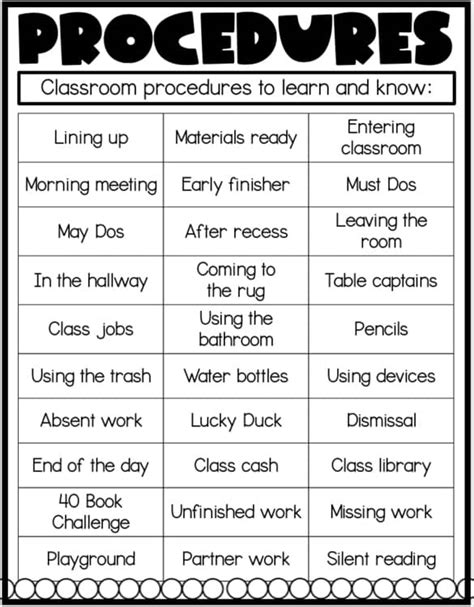 Classroom Procedures Bingo By Hello Fifth Tpt