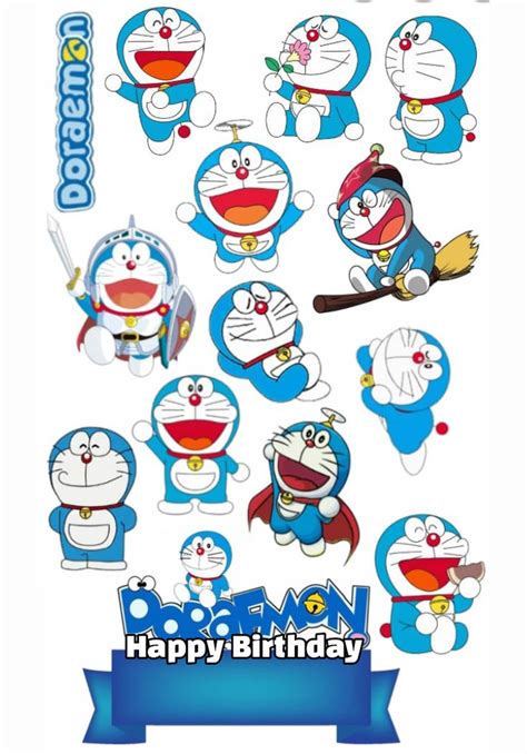Doraemon Cake Topper Just Need To Add A Name｡ ｡♡ In 2024 Doraemon Cake Doraemon Cake