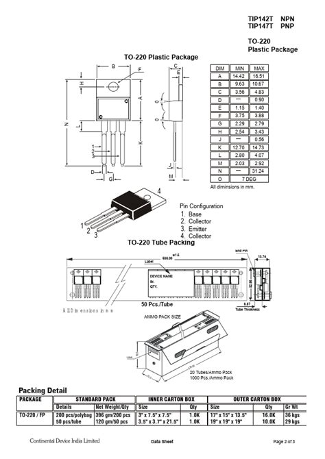 Tip142t Datasheet Transistors Equivalent Cdil