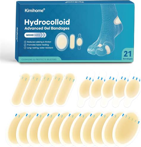 Gel Blister Bandages 21 Pcs Hydrocolloid Bandages For