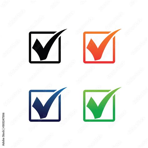Verify Icon Check Mark Logo Vector Check Mark Icon Vector Stock