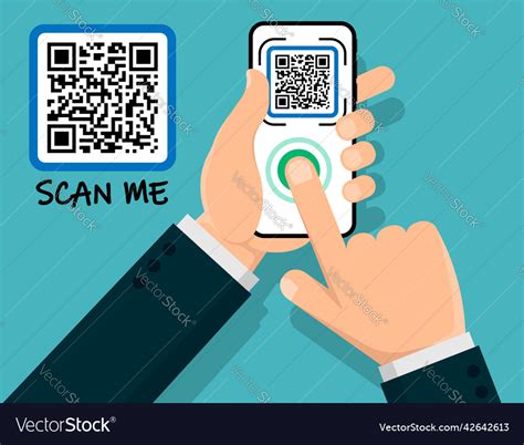 Scan Qr Code To Mobile Phone For Payment Vector Image