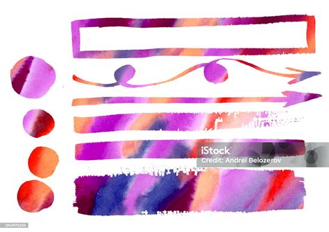 수채화 화살표 프리 핸드 드로잉 핑크 레드 오렌지 바이올렛 화살표 프레임 요소 설정합니다 인포그래픽 카탈로그 배경 0명에 대한 스톡 벡터 아트 및 기타 이미지 Istock