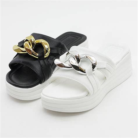 키높이 통굽 사무실 실내화 여성 슬리퍼 2color 온채널