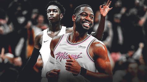 扎伊尔·韦德在nba全明星赛热身赛期间与热火队的德维恩·韦德一起投篮 球迷屋